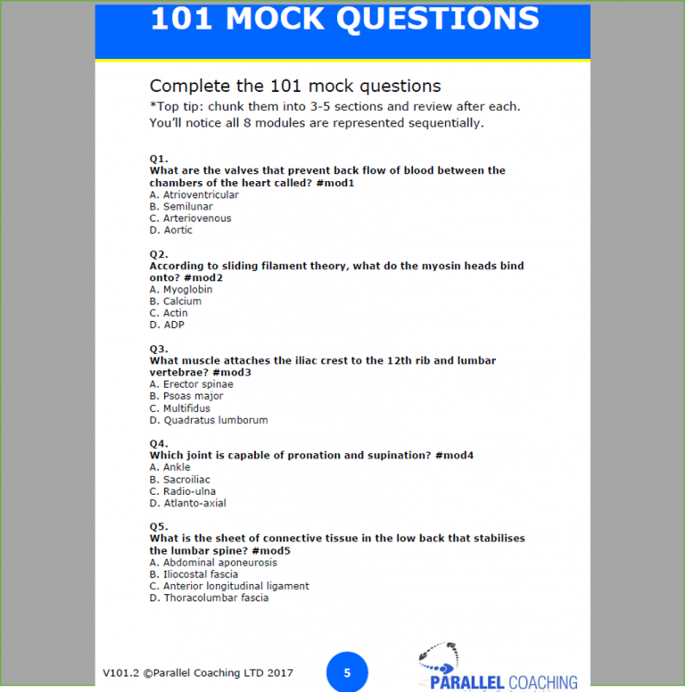 101-mock-questions - Parallel Coaching